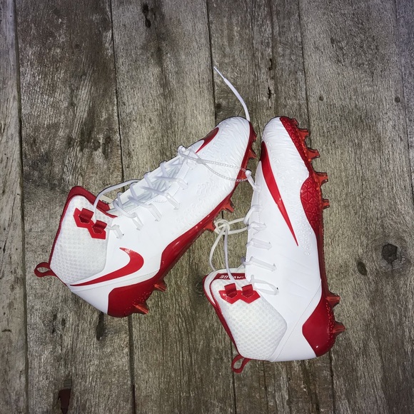 Nike | Shoes | Nike Force Savage White And Red Football Cleats 8 | Poshmark